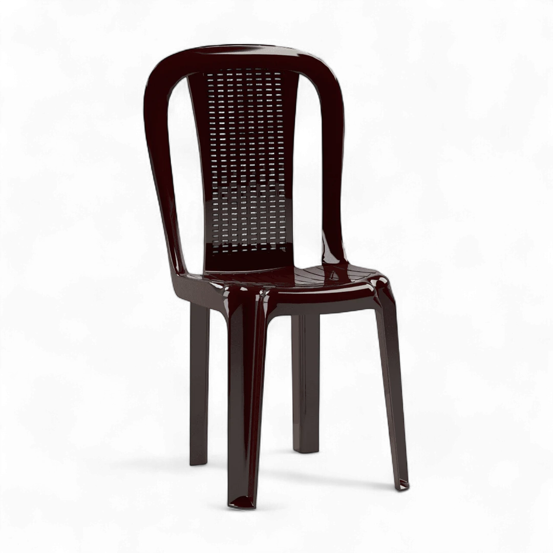 3M Plast Plastic Backrest Chair - Brown – Baytak 3ena