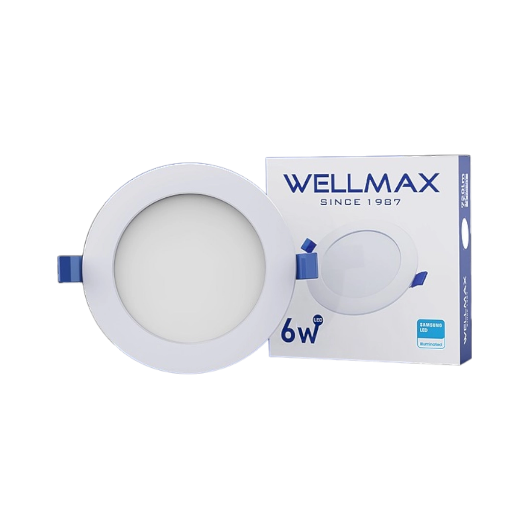 Wellmax Round LED Ceiling Panel Light Recessed High Performance - 6w ...